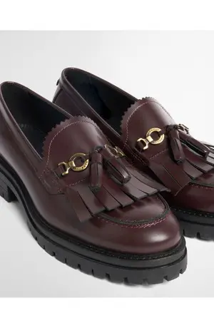 Barbour Ava Leather Loafer - Cherry Glace