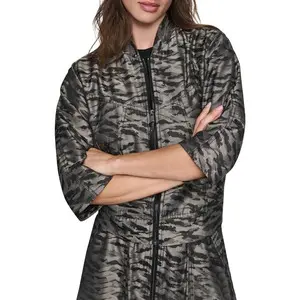 Dkny Animal Jacquard Jacket - Putty
