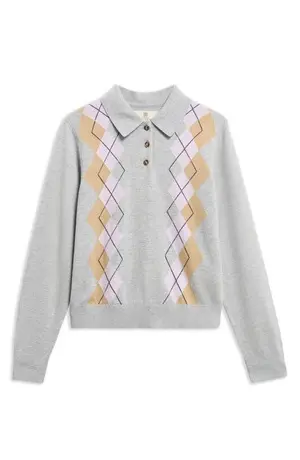 Barbour Fawne Argyle Merino Wool Sweater