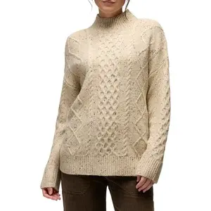 Prana Amber Mountain Cable Sweater Stone