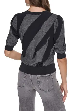 Dkny Metallic Colorblock Sweater