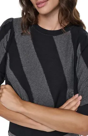 Dkny Metallic Colorblock Sweater