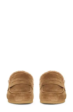 Paige Wynn Faux Fur Lined Leather Loafer Mule