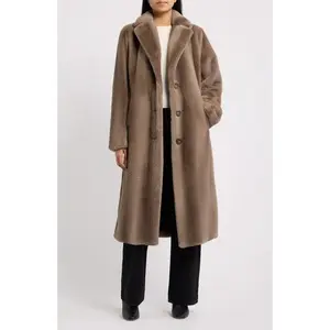 Bernardo Faux Fur Long Jacket - Grey