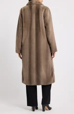 Bernardo Faux Fur Long Jacket