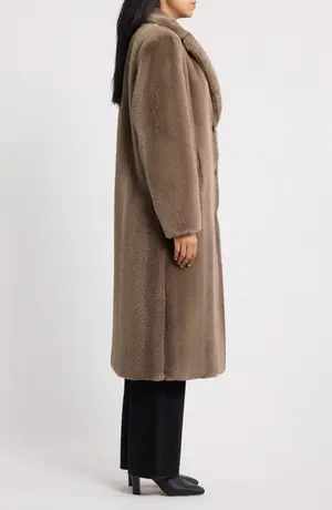 Bernardo Faux Fur Long Jacket