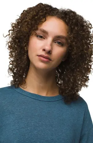 Prana Cozy Up Crewneck Long Sleeve T-shirt With Drop Shoulder - Root Green
