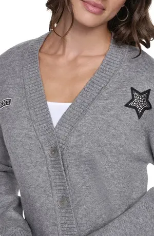Dkny Textured Patches Cardigan - Feather He