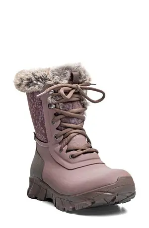 Bogs Arcata Ii Faux Fur Lined Waterproof Lace-up Boot Rose Multi