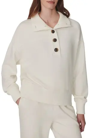 Varley Bronya Button Placket Sweatshirt Pristine