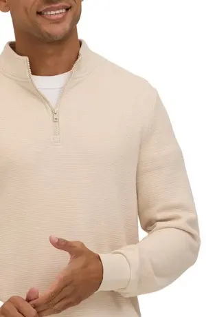 THREADS 4 THOUGHT Half-zip Waffle Pullover - Tapioca