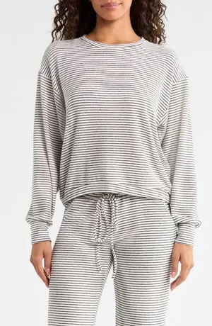 ASTROLOGIE CALIFORNIA Clementine Striped Sleep Top - White/black