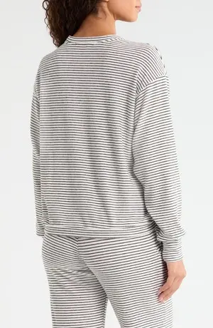 ASTROLOGIE CALIFORNIA Clementine Striped Sleep Top - White/black