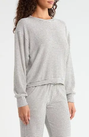 ASTROLOGIE CALIFORNIA Clementine Striped Sleep Top - White/black