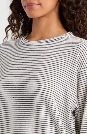ASTROLOGIE CALIFORNIA Clementine Striped Sleep Top - White/black