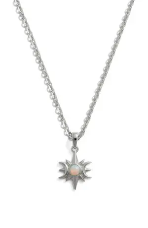 AWE INSPIRED Spellbound Opal Triple Moon Pendant Necklace