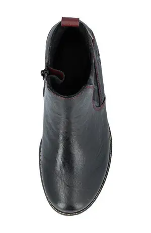 RIEKER Ornella 60 Leather Ankle Bootie - Schwarz/wine