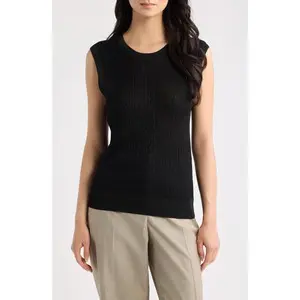 BOSS Sleeveless Crewneck Sweater Vest - Black