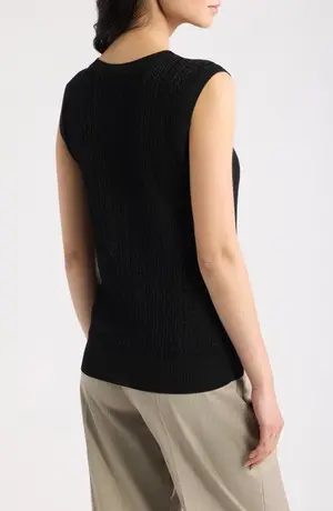 BOSS Sleeveless Crewneck Sweater Vest - Black