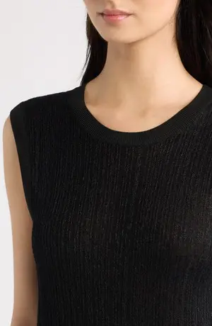 BOSS Sleeveless Crewneck Sweater Vest - Black