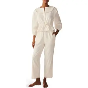 PETITE PLUME Marguerite Cotton Voile Pajamas - Ivory
