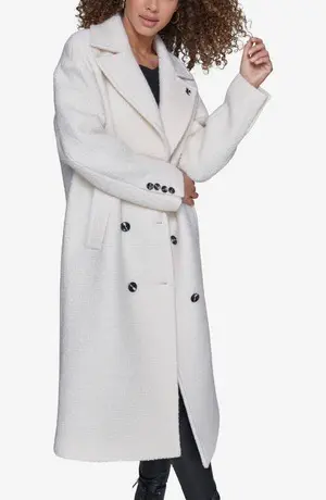 Karl Lagerfeld Paris Textured Double Breasted Coat