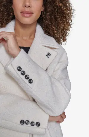 Karl Lagerfeld Paris Textured Double Breasted Coat