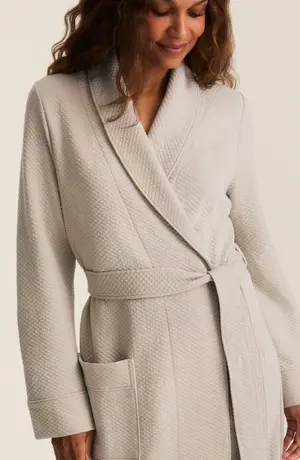 PETITE PLUME Ophelia Jacquard Pima Cotton Blend Robe