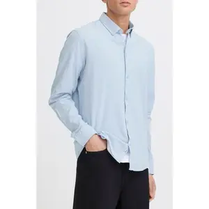 !SOLID Val Stretch Cotton Button-down Shirt - Sky Blue
