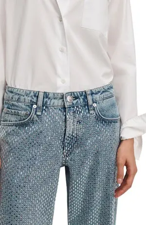 Rag & Bone Cam Jewel High Waist Full Length Straight Leg Jeans
