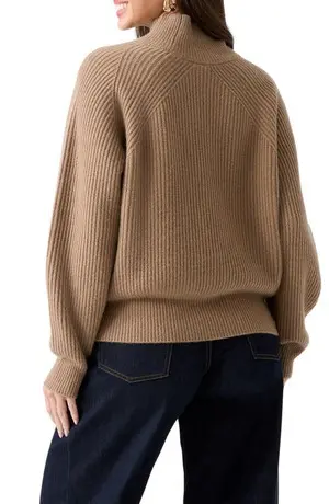 MARCIANO Denise Mock Neck Cashmere Blend Sweater
