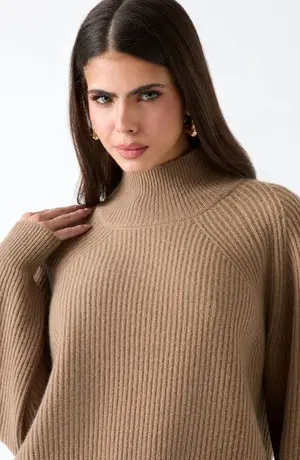MARCIANO Denise Mock Neck Cashmere Blend Sweater