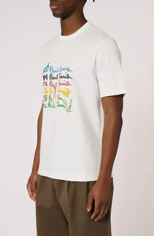 Paul Smith Logo Scribble Graphic T-shirt - Off White
