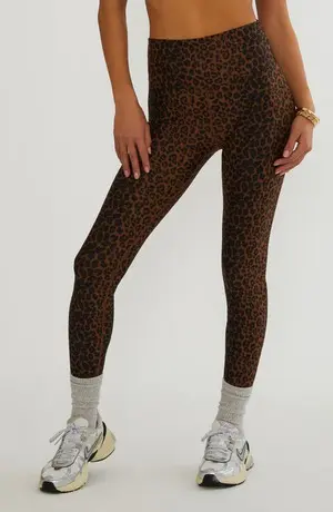 Beach Riot Piper High Waist Leopard Print Leggings - Caramel Leopard