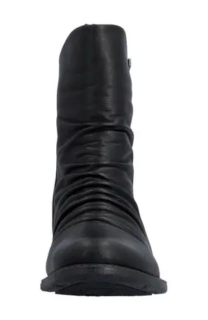 RIEKER Ornella 53 Leather Ruched Ankle Boot With Side Zip