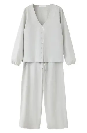 Mango Gingham Check Pajamas - Grey