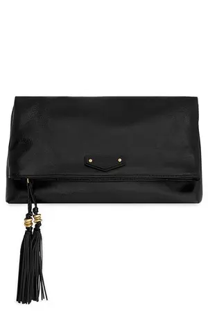 Rebecca Minkoff Tessa Leather Convertible Clutch - Black