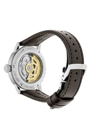 SEIKO WATCHES Presage Cocktail Time Automatic Leather Strap Watch