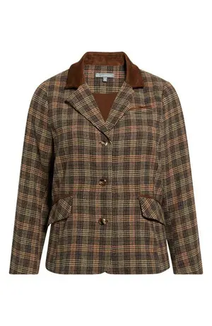 Wit & Wisdom Plaid Three-button Blazer