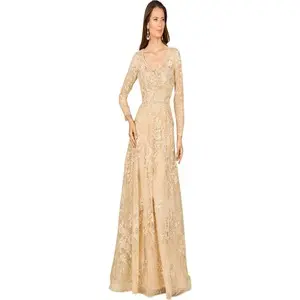 LARA NEW YORK Lace Ballgown With Long Sleeves