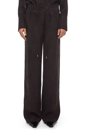 Helmut Lang Fluid Microsuede Drawstring Pants Truffle