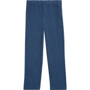 Issey Miyake Tailored Pleats Straight Leg Pants - Shadow Blue