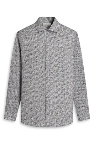 Bugatchi Alvin Shaped Fit Print Button-up Shirt - Walnut
