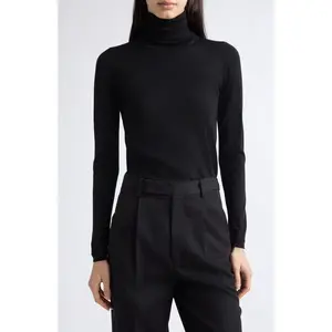 Max Mara Virgin Wool Turtleneck Sweater - Black
