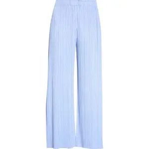 Issey Miyake Monthly Colors August Pleated Crop Straight Leg Pants - Light Blue