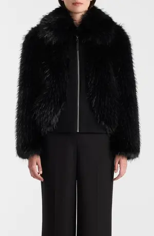Mackage Faux Fur & Wool Zip-up Jacket - Black