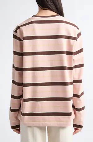 TANNER FLETCHER Flynn Stripe Long Sleeve Cotton T-shirt