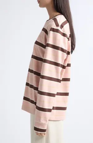 TANNER FLETCHER Flynn Stripe Long Sleeve Cotton T-shirt
