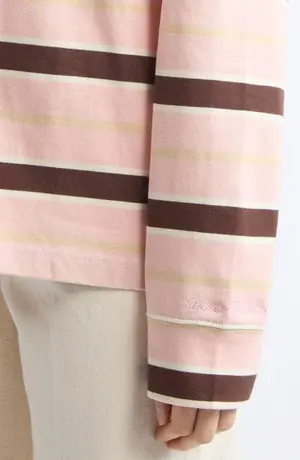 TANNER FLETCHER Flynn Stripe Long Sleeve Cotton T-shirt