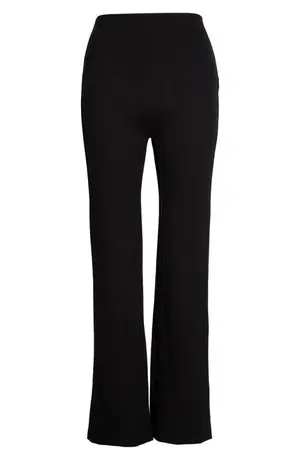 LESET Rio High Waist Flare Leg Knit Pants - Black